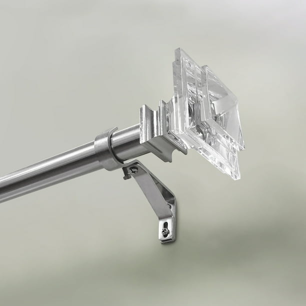 Better Homes & Gardens 1” Clear Acrylic Square Single Curtain Rod ...