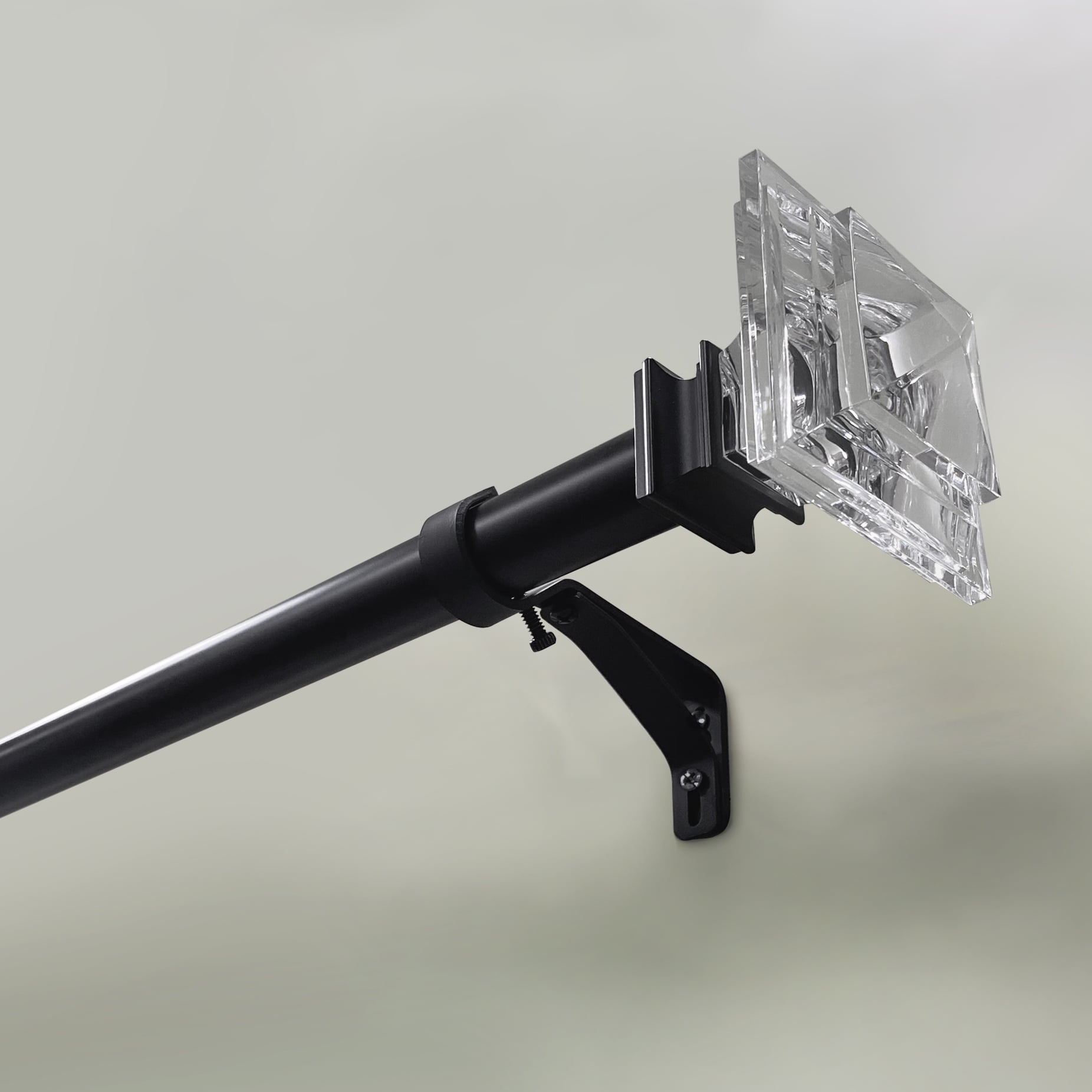 Clear Acrylic Square Curtain Rod - Matte Black - Walmart.com