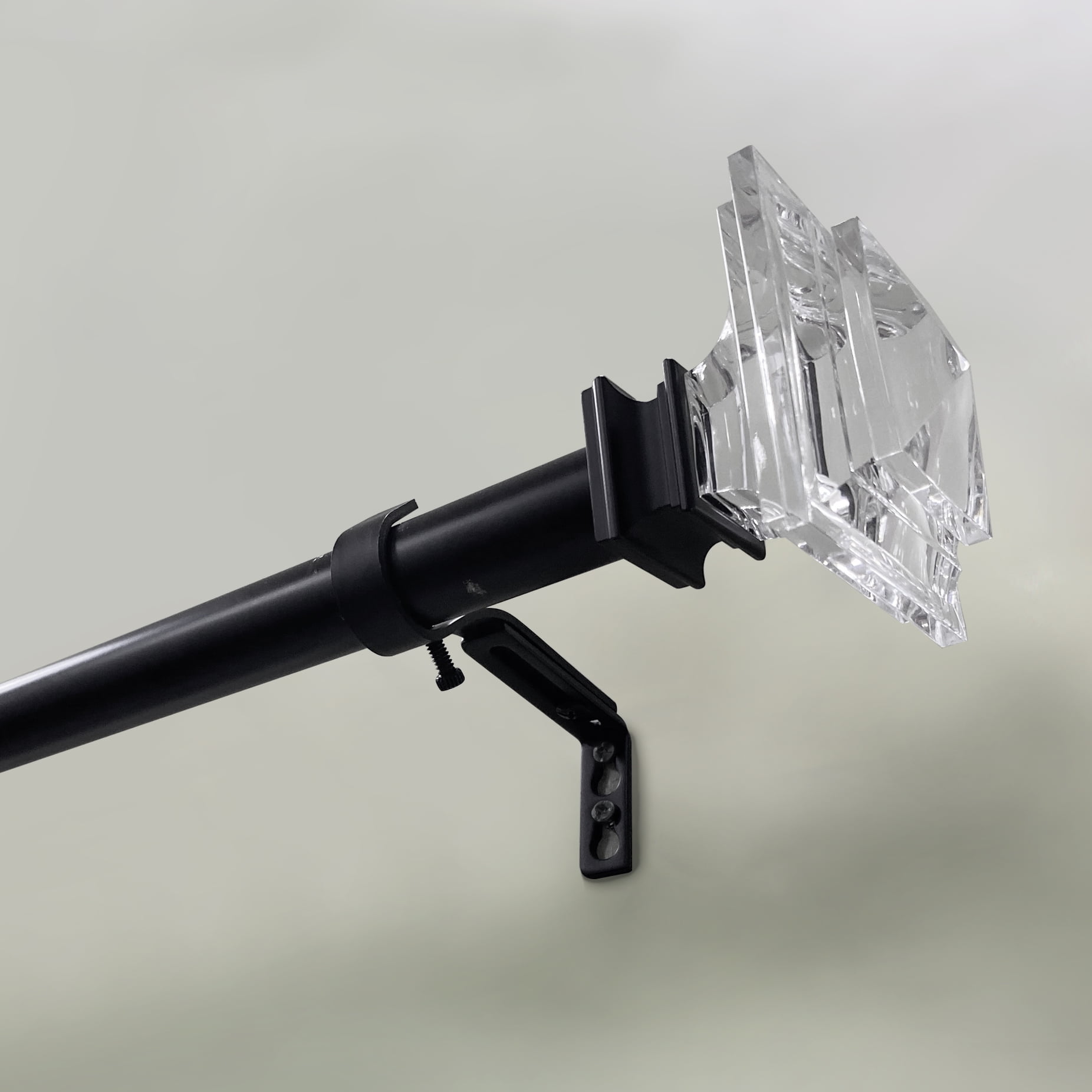 Better Homes & Gardens 1” Clear Acrylic Square Single Curtain Rod ...