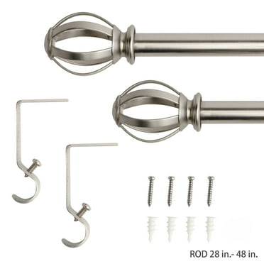 1" DECOPOLITAN INDUSTRIAL DRAPERY ROD SET DARK BRONZE 18-36" - Walmart.com