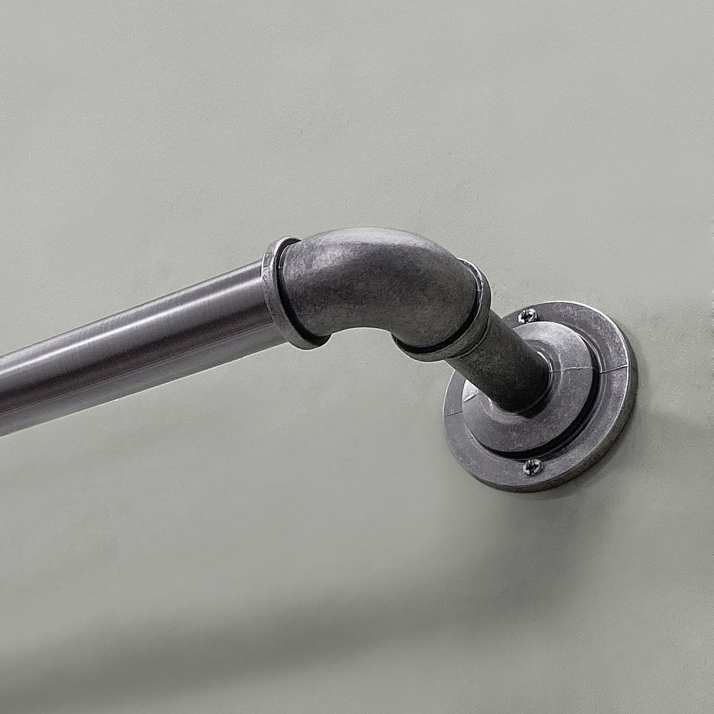 Better Homes & Gardens 1" Industrial Pipe Single Curtain Rod 42-120 ...