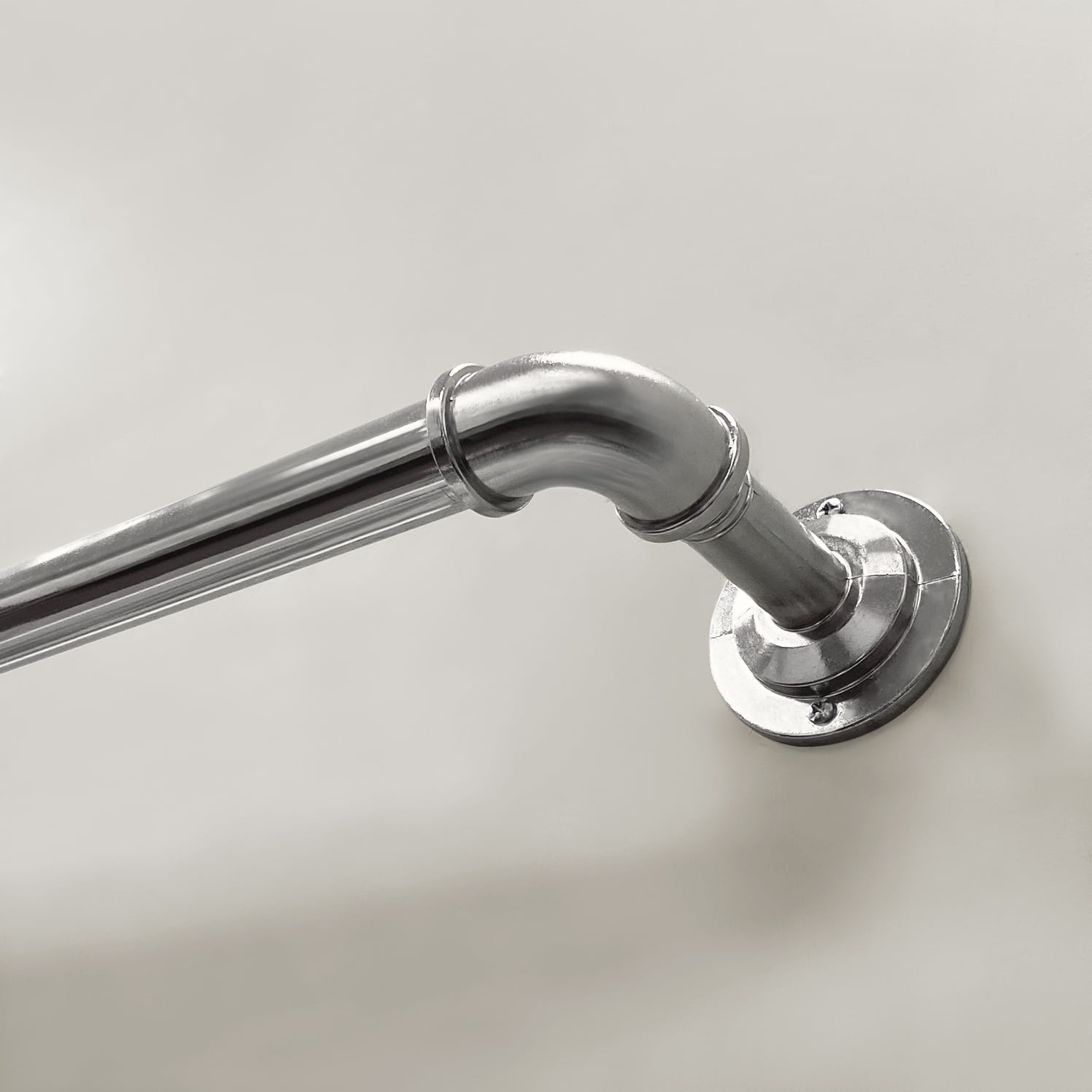 Industrial Pipe Curtain Rod Adjustable 42-120 Nickel Finish - Walmart.com