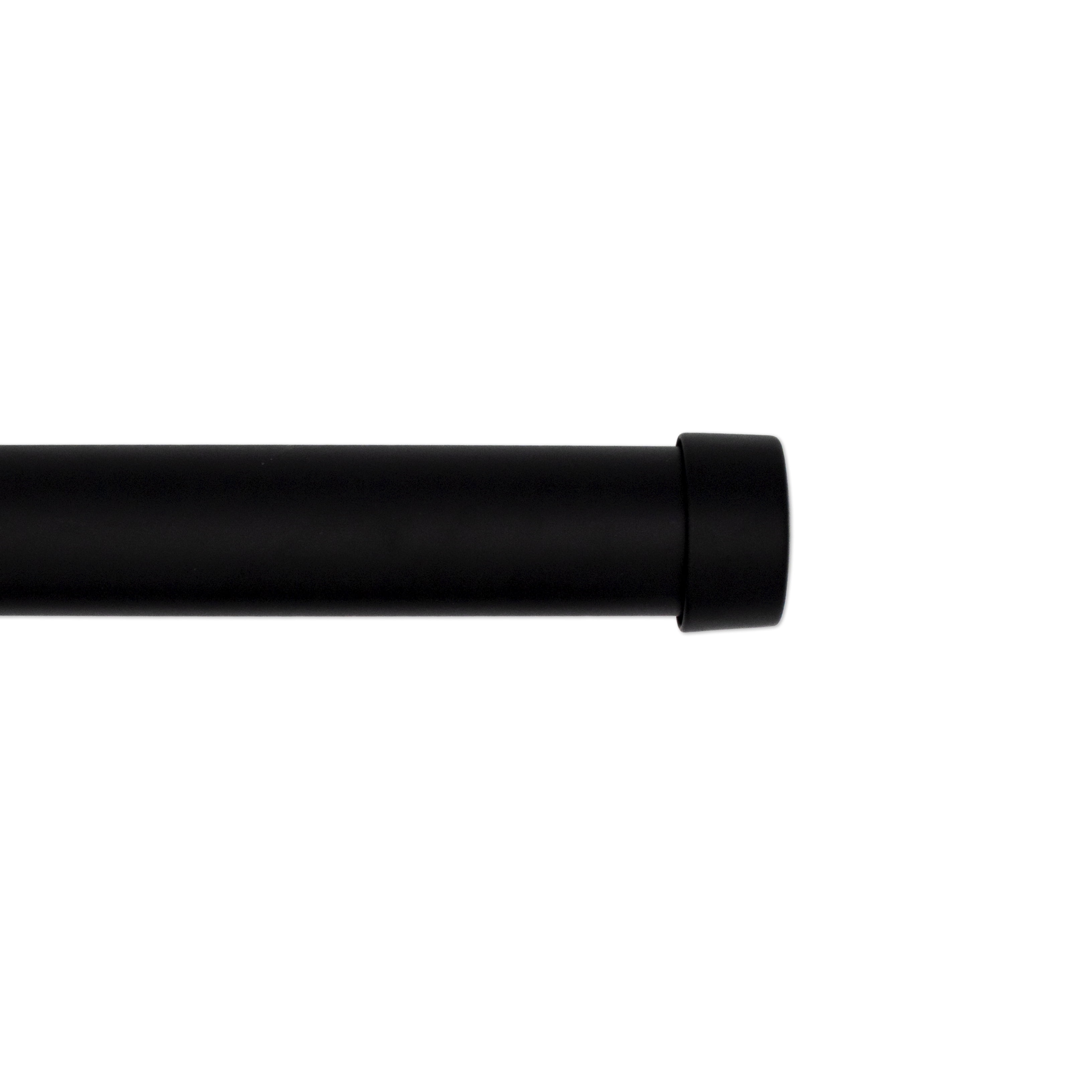 Better Homes & Gardens 1 Inch Matte Black End Cap Curtain Rod, Extends ...