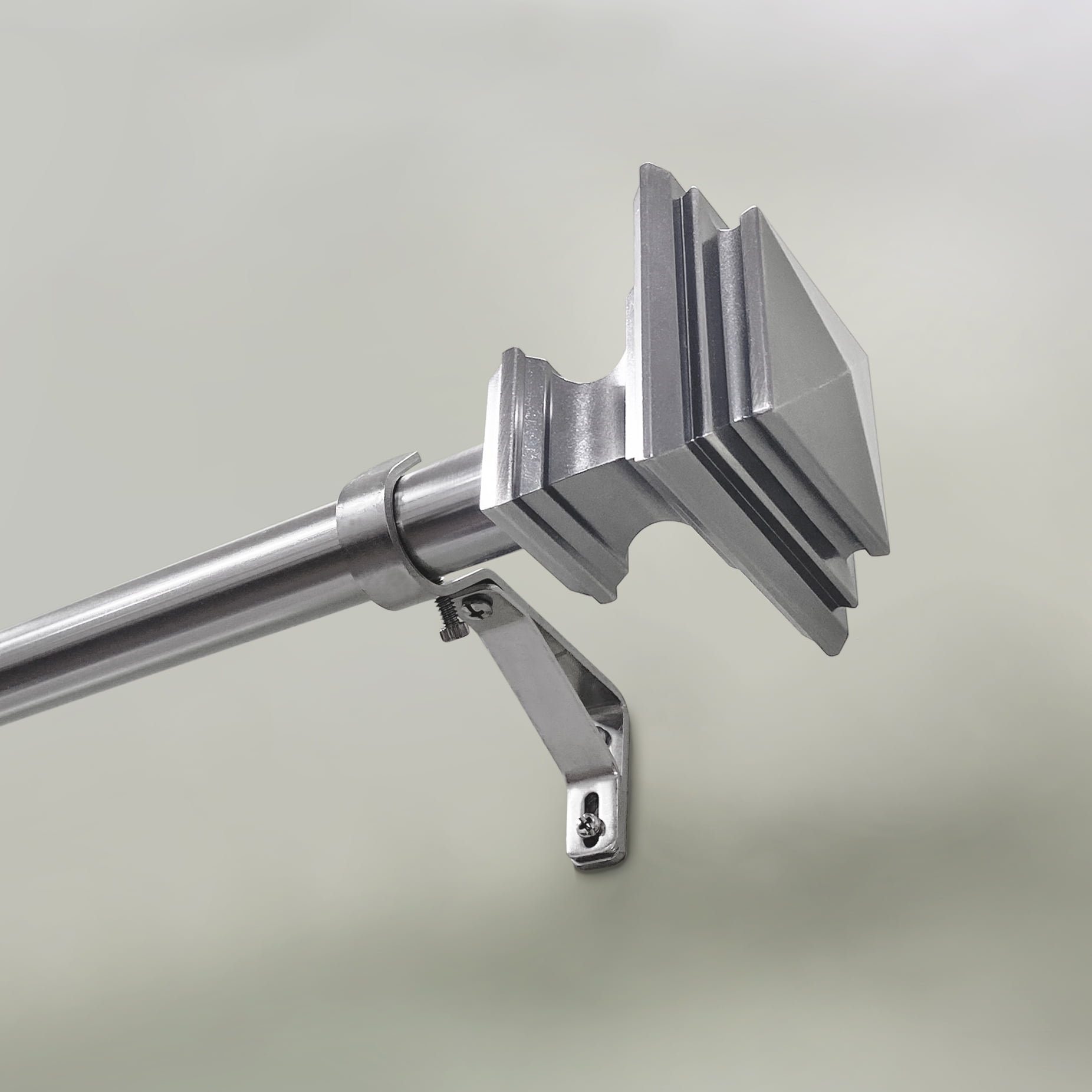 Better Homes & Gardens 1” Metal Square Single Curtain Rod, Brushed ...