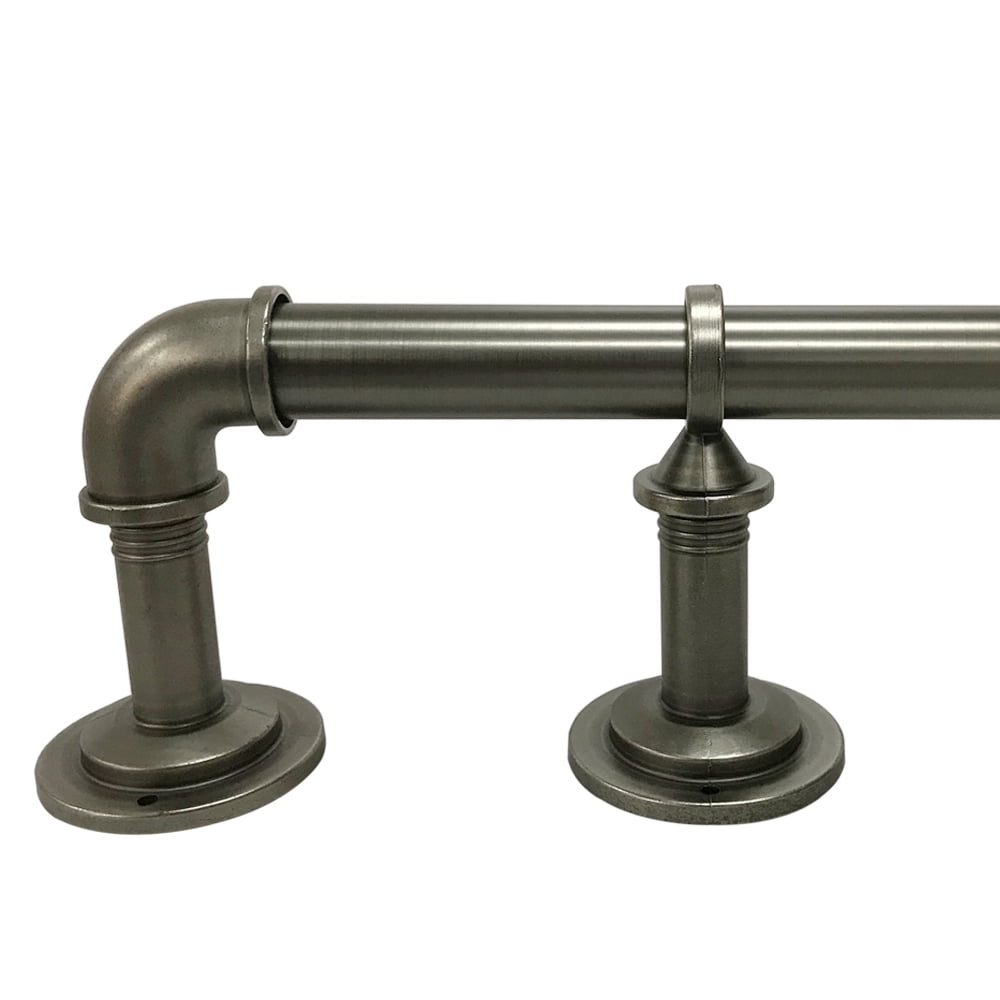 Better Homes & Gardens 1" Pewter Industrial Wrap, Single Curtain Rod ...