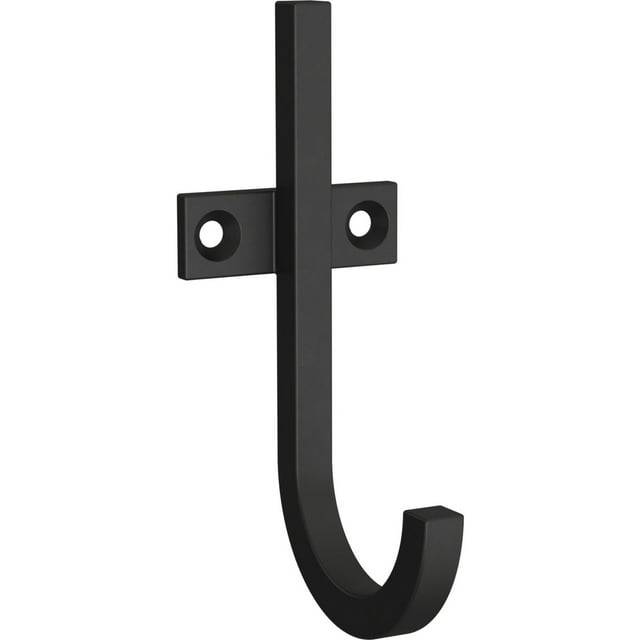 Better Homes & Gardens 1 Prong Matte Black Hook, 1 Hook, 35 lb Limit ...