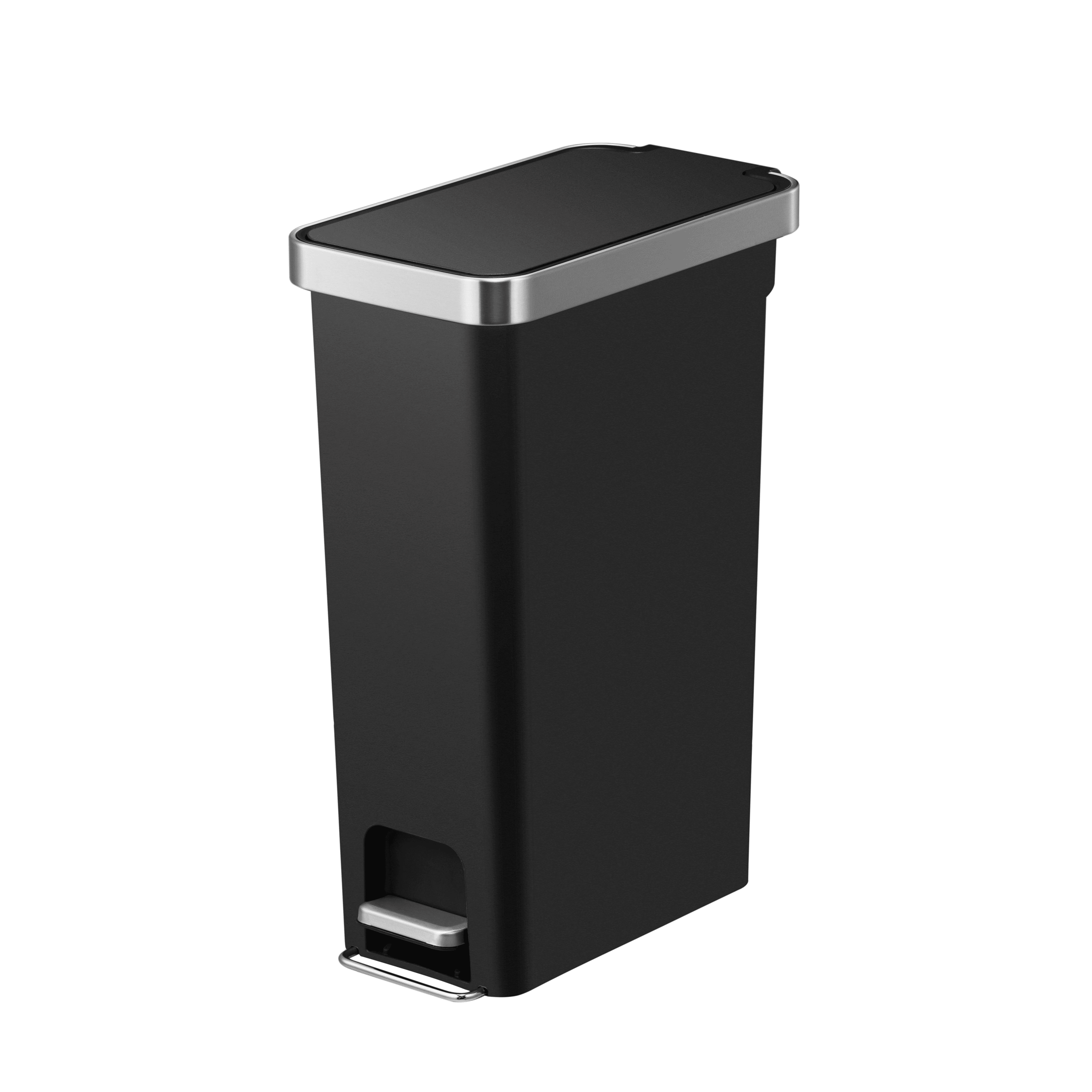 Better Homes & Gardens 10.5 Gallon Kitchen Step Trash Can, Plastic Slim ...