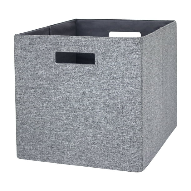Better Homes & Gardens 12.75" Fabric Cube Storage Bin, Gray - Walmart ...