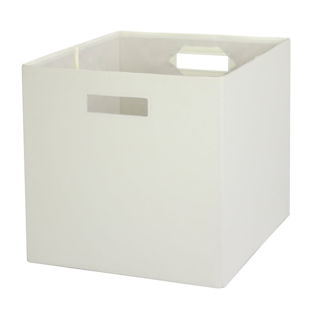 Better Homes & Gardens 12.75" Fabric Cube Storage Bin, Ivory - Walmart ...