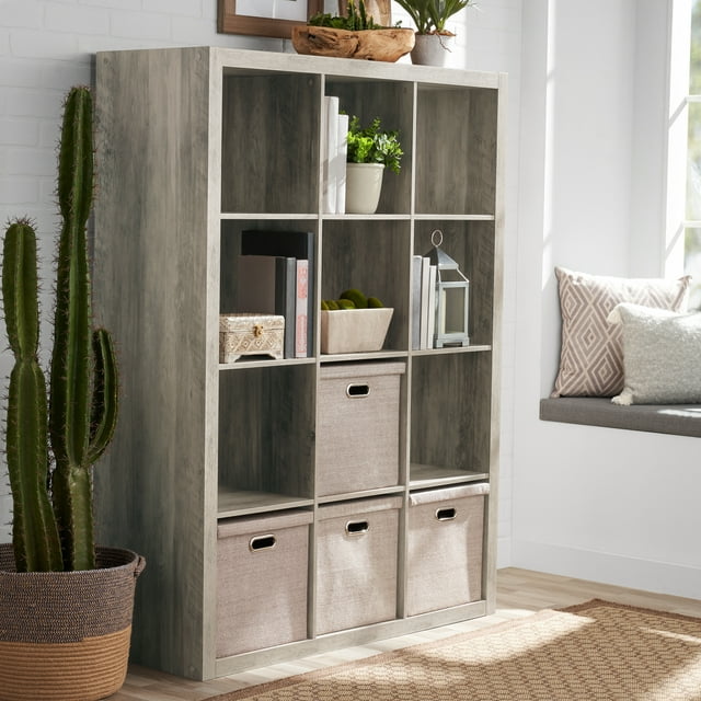 Better Homes & Gardens 12-Cube Storage Organizer, Rustic Gray - Walmart.com