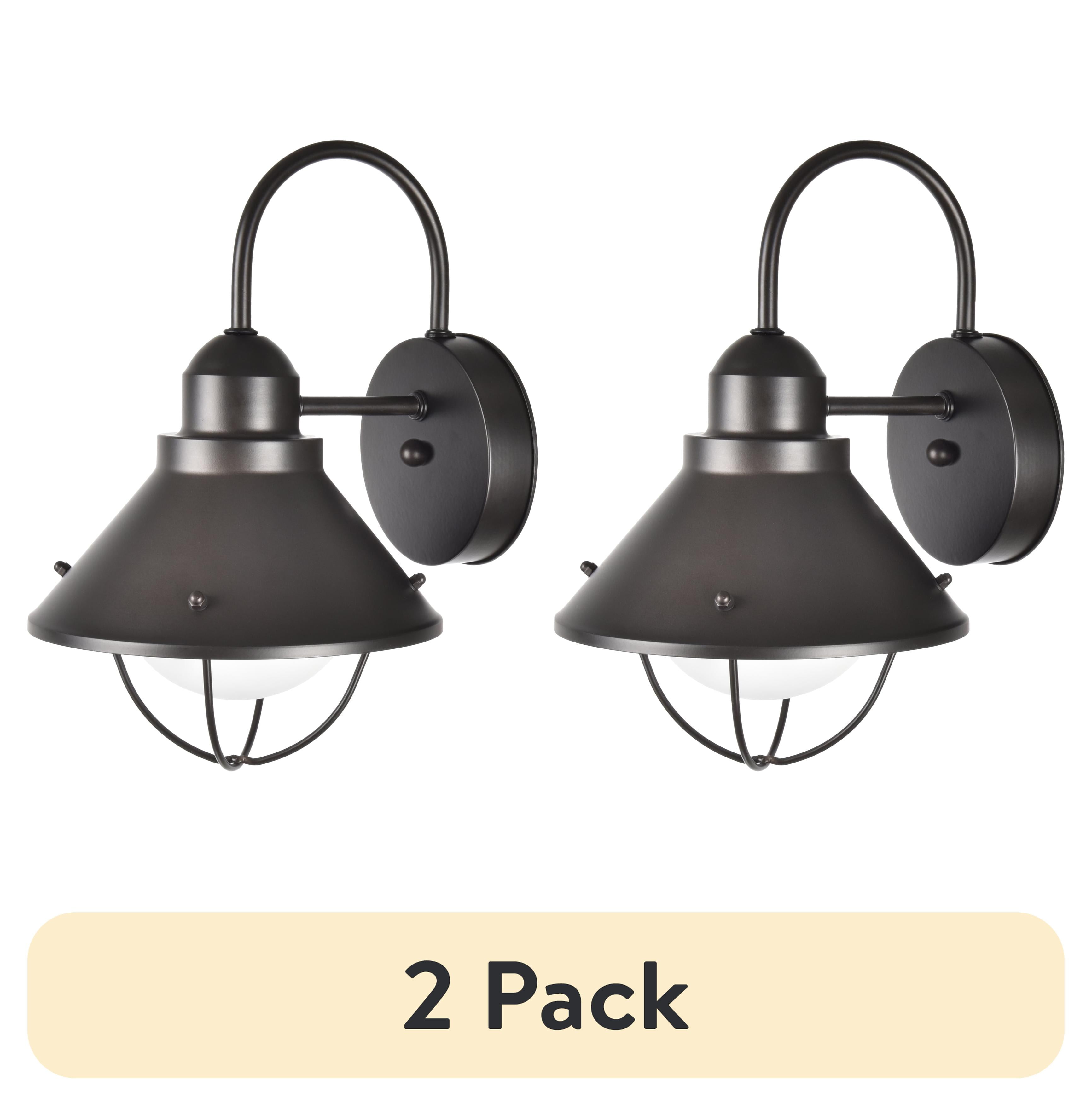 (2 pack) Better Homes & Gardens 12" Farmhouse Bronze Outdoor Wall Light ...