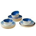 Better Homes & Gardens 12-Piece Bamboo Melamine Dinnerware Set ...