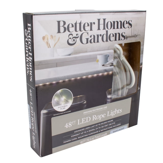 Better Homes & Gardens 48' 21.6W Daylight LED Plug-in Rope Light (1 ...