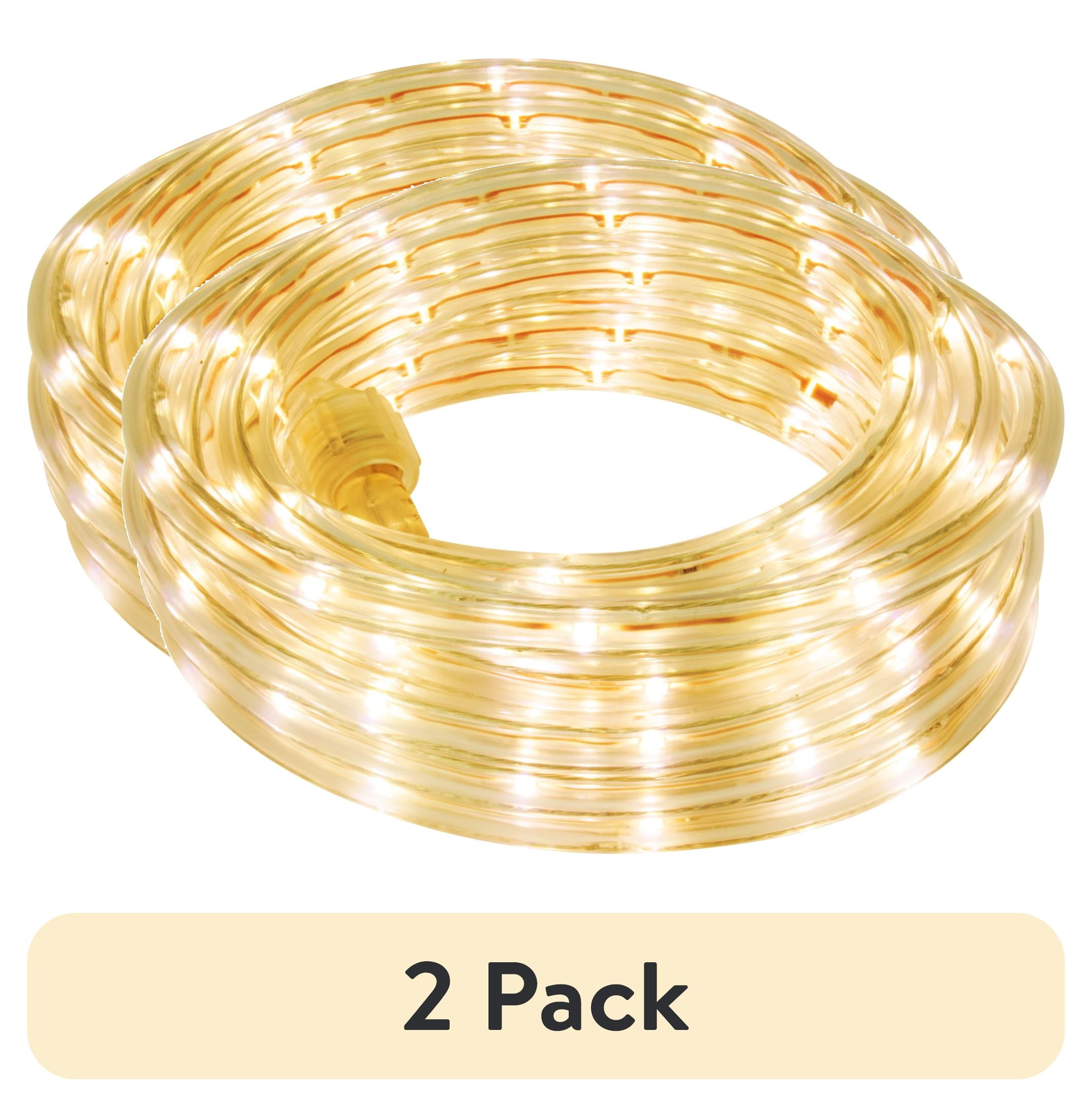 (2 pack) Better Homes & Gardens 120 volt, 7.2, 16 Foot Soft White LED Rope Light For Indoor or ...