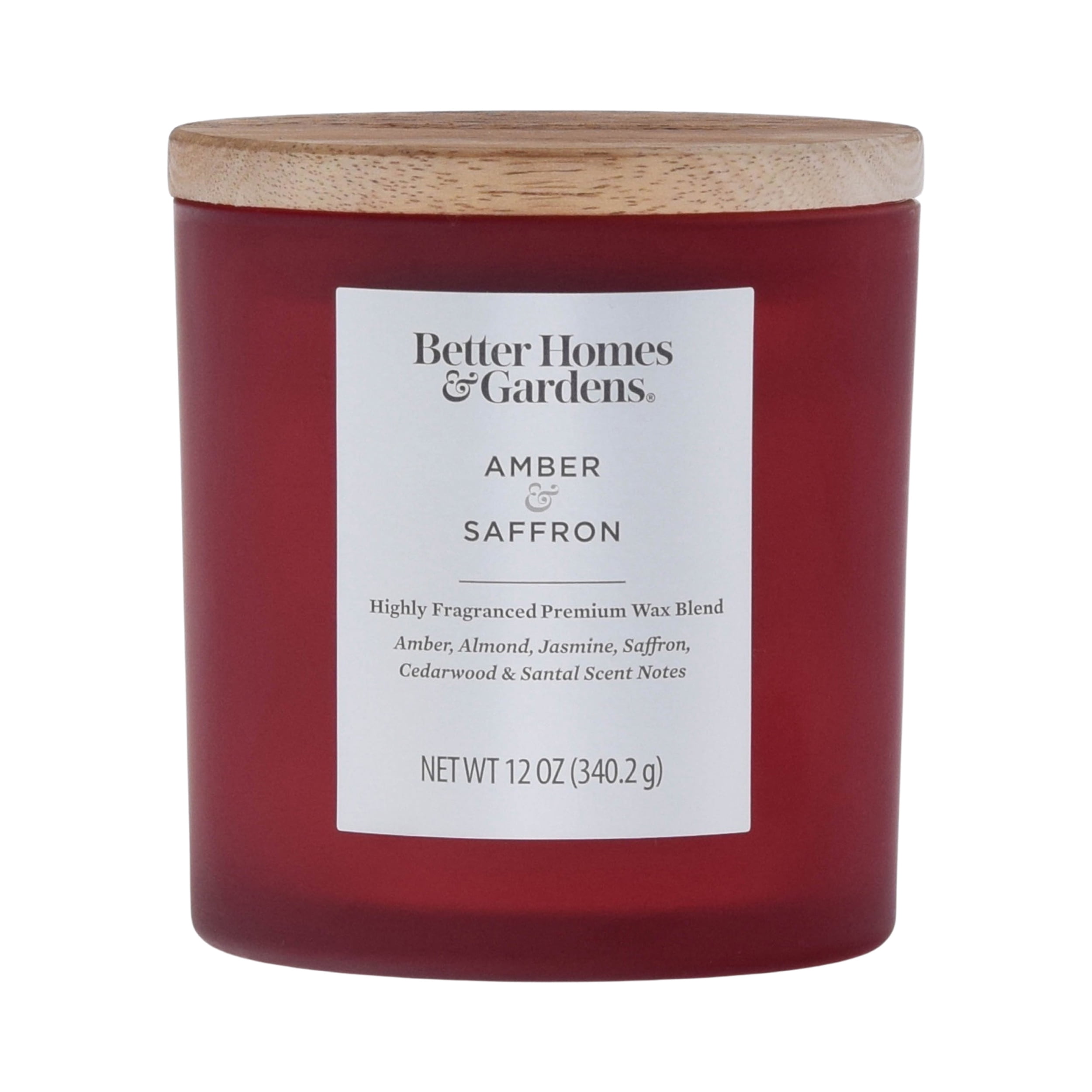 Better Homes & Gardens Amber & Saffron Scented 2-Wick 12oz Frosted Jar ...
