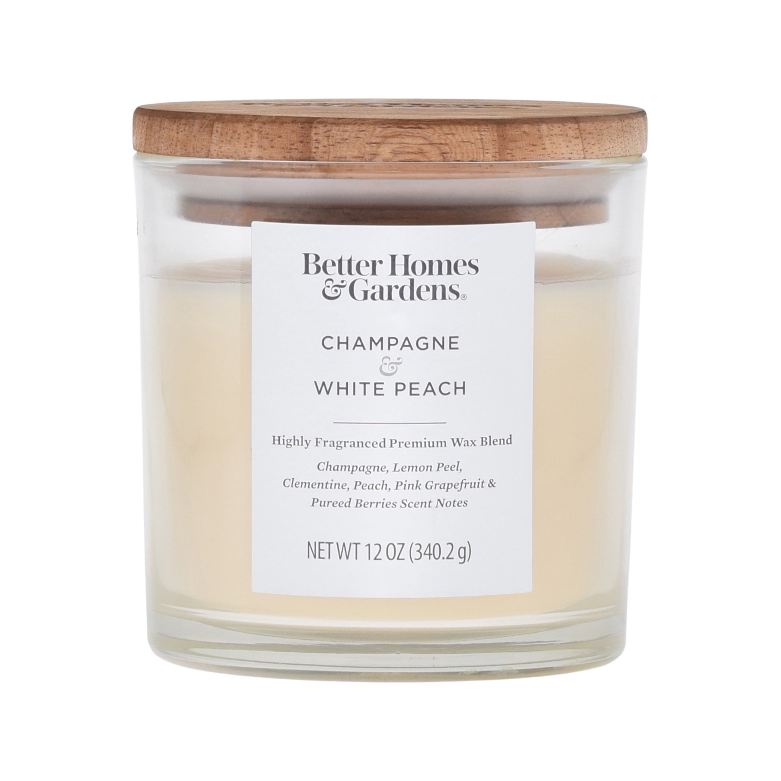 Better Homes & Gardens Champagne & White Peach Scented 2-Wick Jar ...