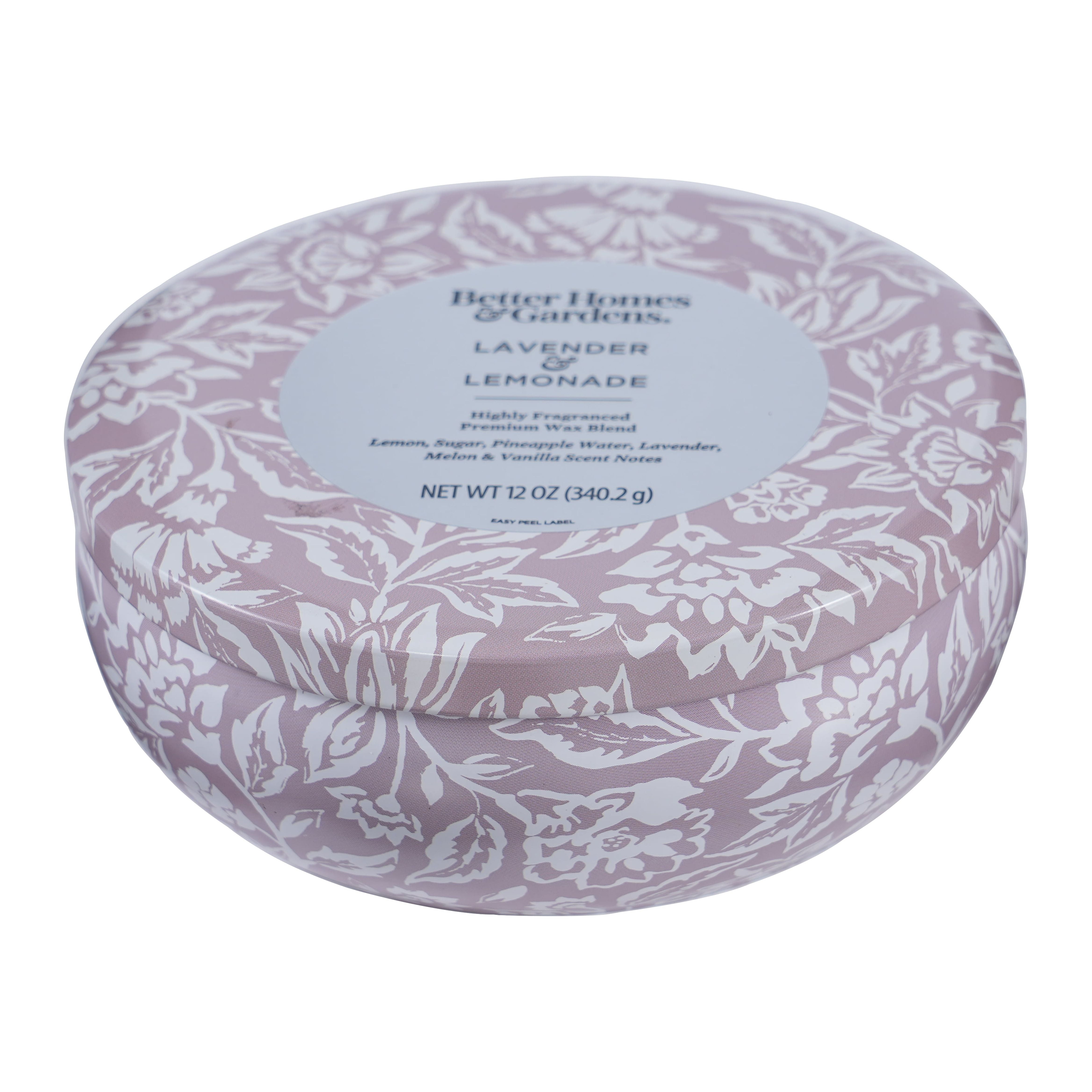 Better Homes & Gardens 12oz Lavender & Lemonade Scented 3-Wick Tin ...