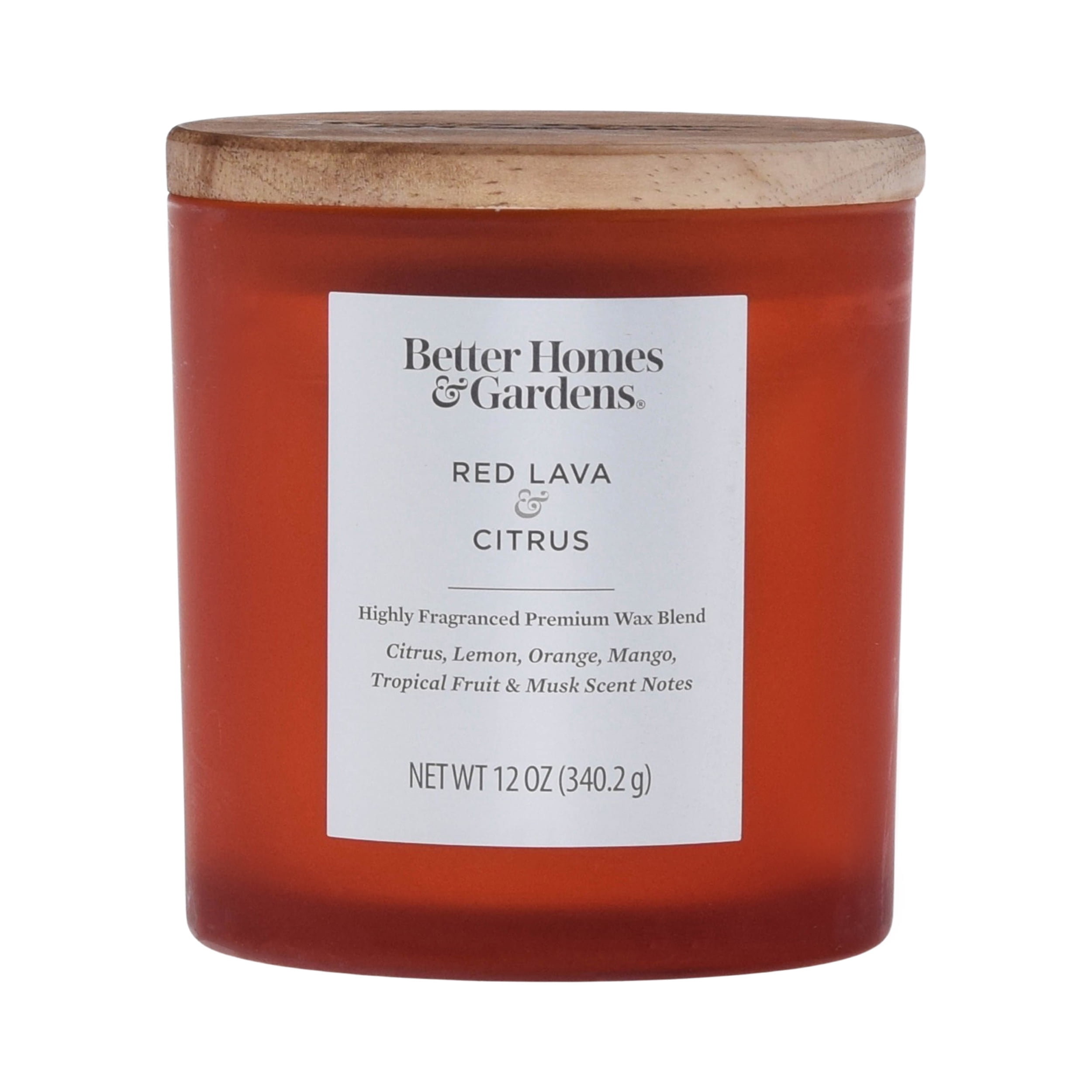 Better Homes & Gardens Red Lava Citrus Scented 2-Wick Frosted Jar 12oz ...