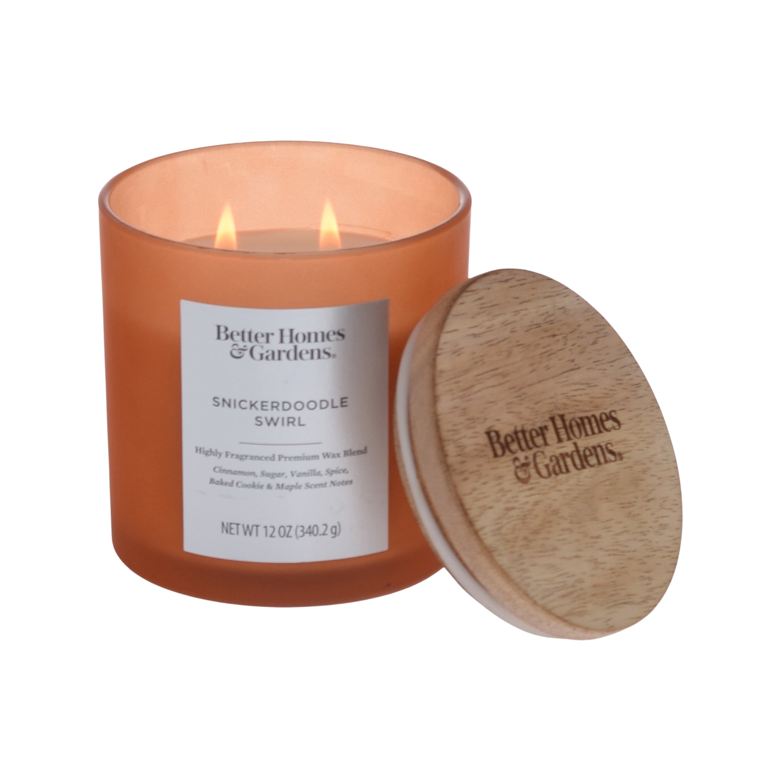 Better Homes & Gardens Snickerdoodle Swirl Scented 2-Wick Frosted 12oz ...