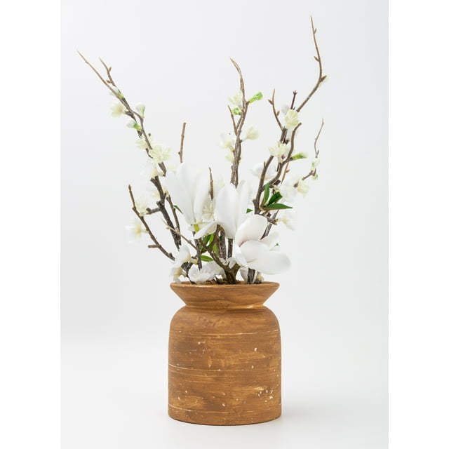 Better Homes & Gardens 13" Artificial Dogwood Plant in Brown Ceramic ...