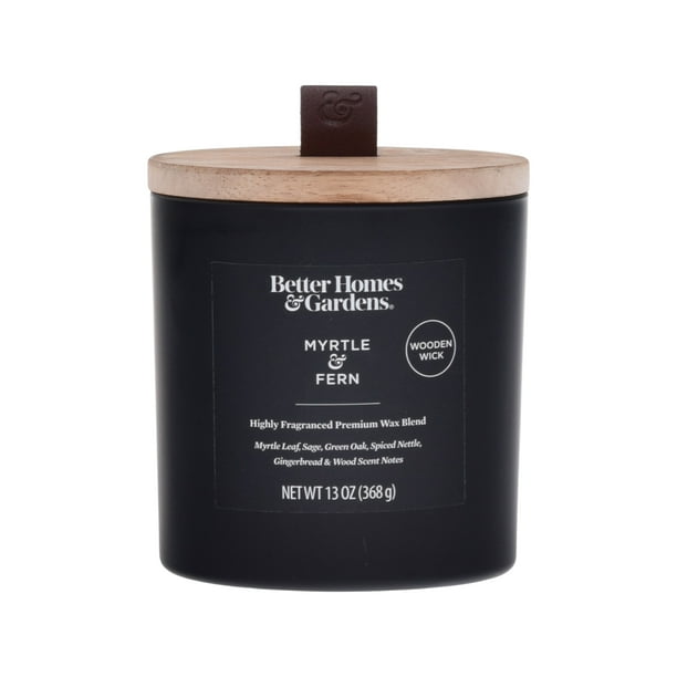Better Homes & Gardens 13oz Myrtle & Fern Scented Wooden Wick Jar ...