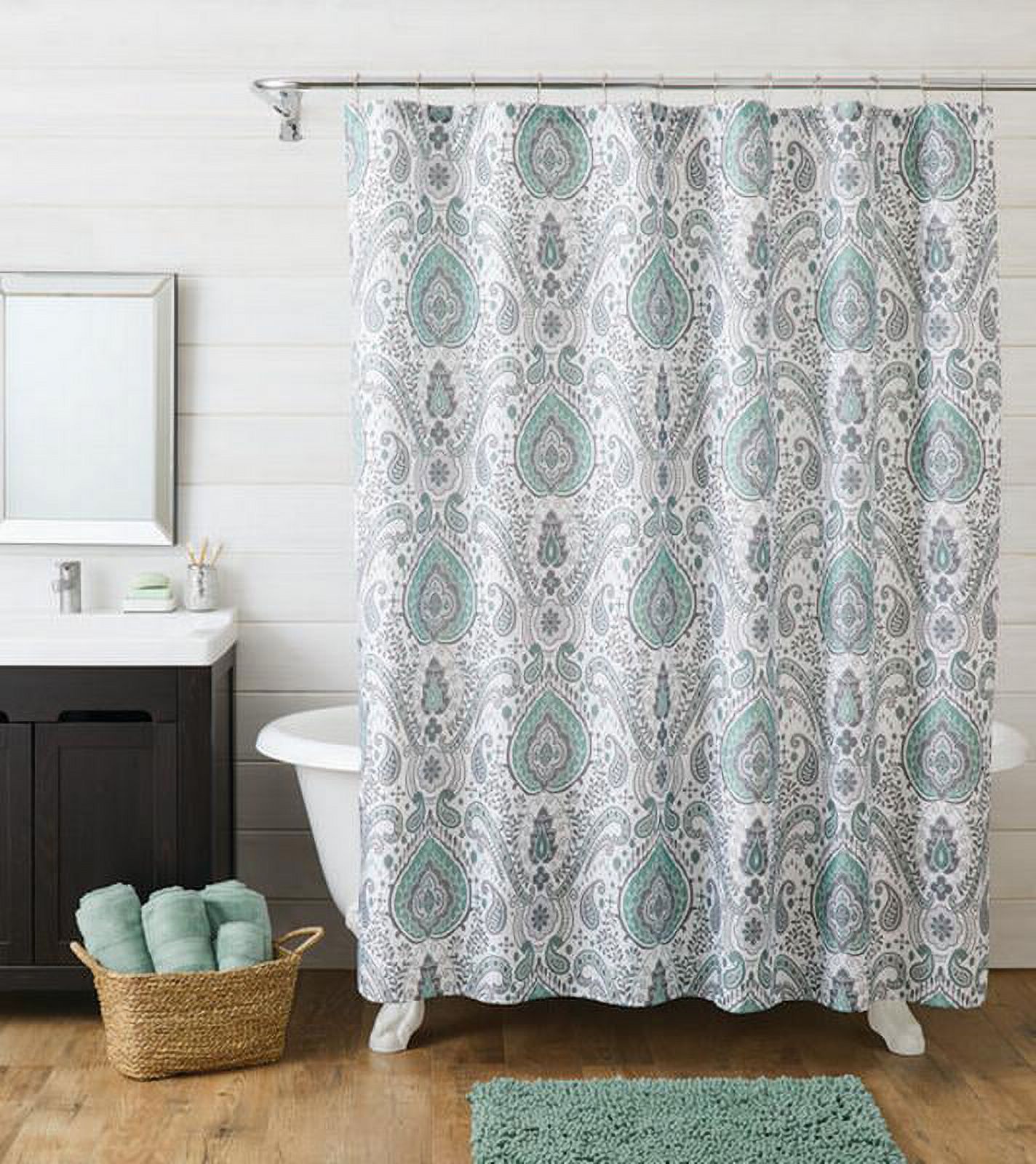 Better Homes & Gardens 14 Piece Damask Shower Curtain Set - Walmart.com