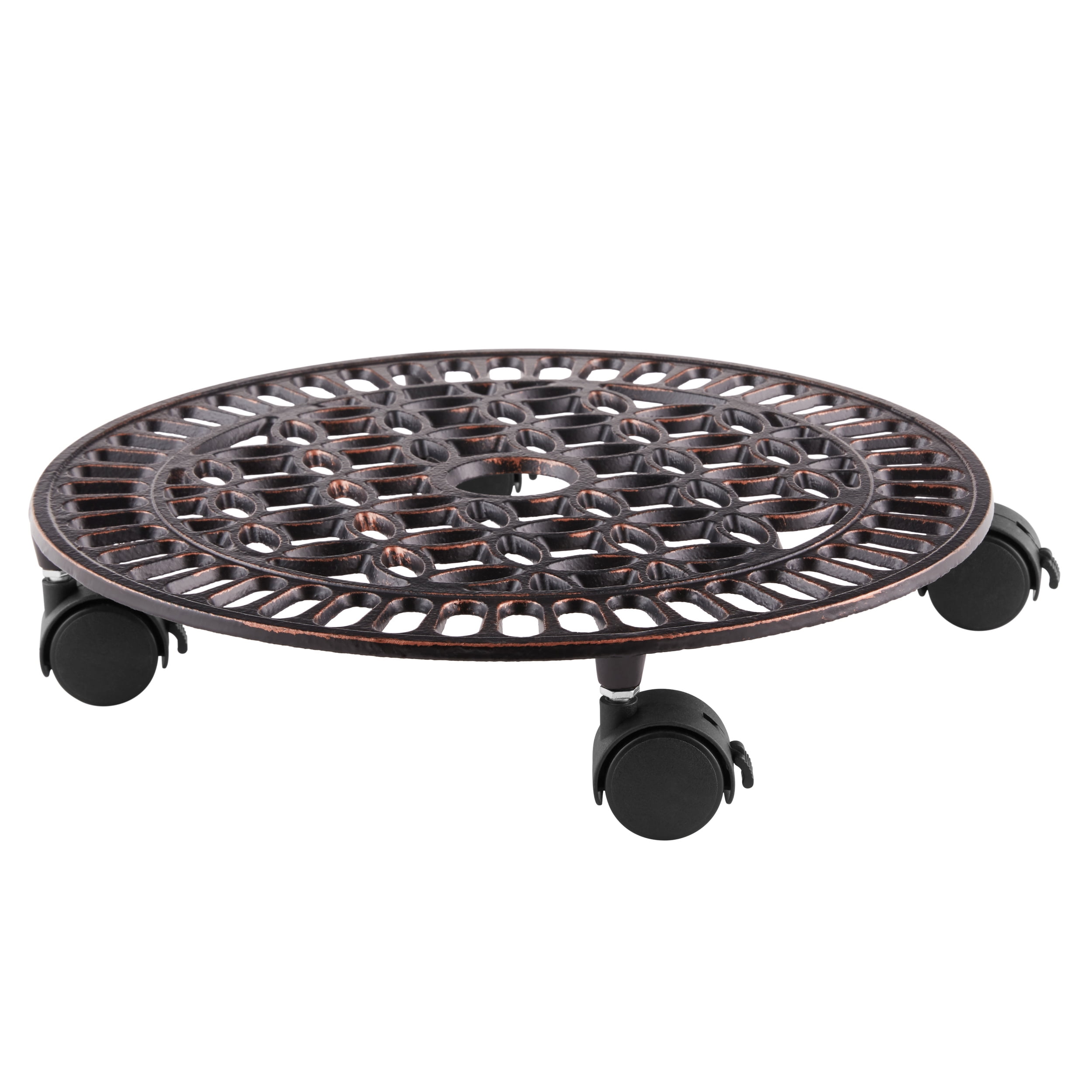 Better Homes & Gardens 14in Cast Iron Plant Caddy with Locking Wheels ...