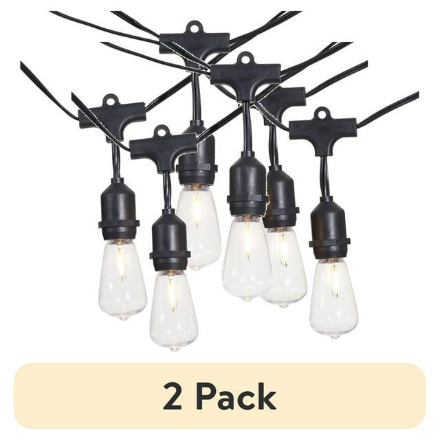 (2 pack) Better Homes & Gardens 15-Count Shatterproof Edison Bulb ...