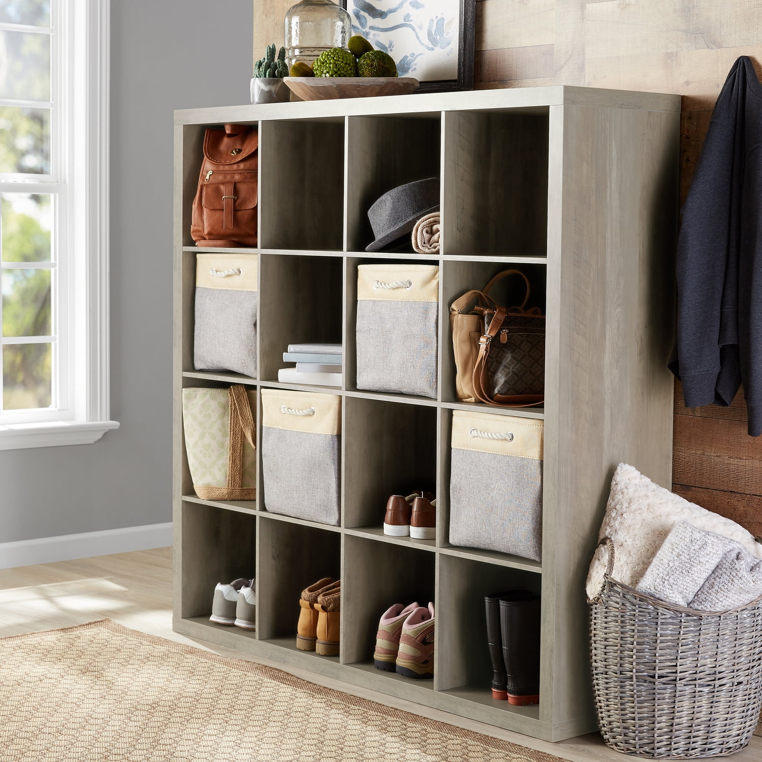 Better Homes & Gardens 16 Cube Storage Organizer, Rustic Gray - Walmart.com