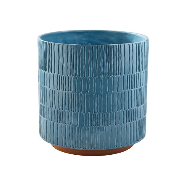 Better Homes & Gardens 16" x 16" x 16" Rapallo Light Blue Resin Planter ...