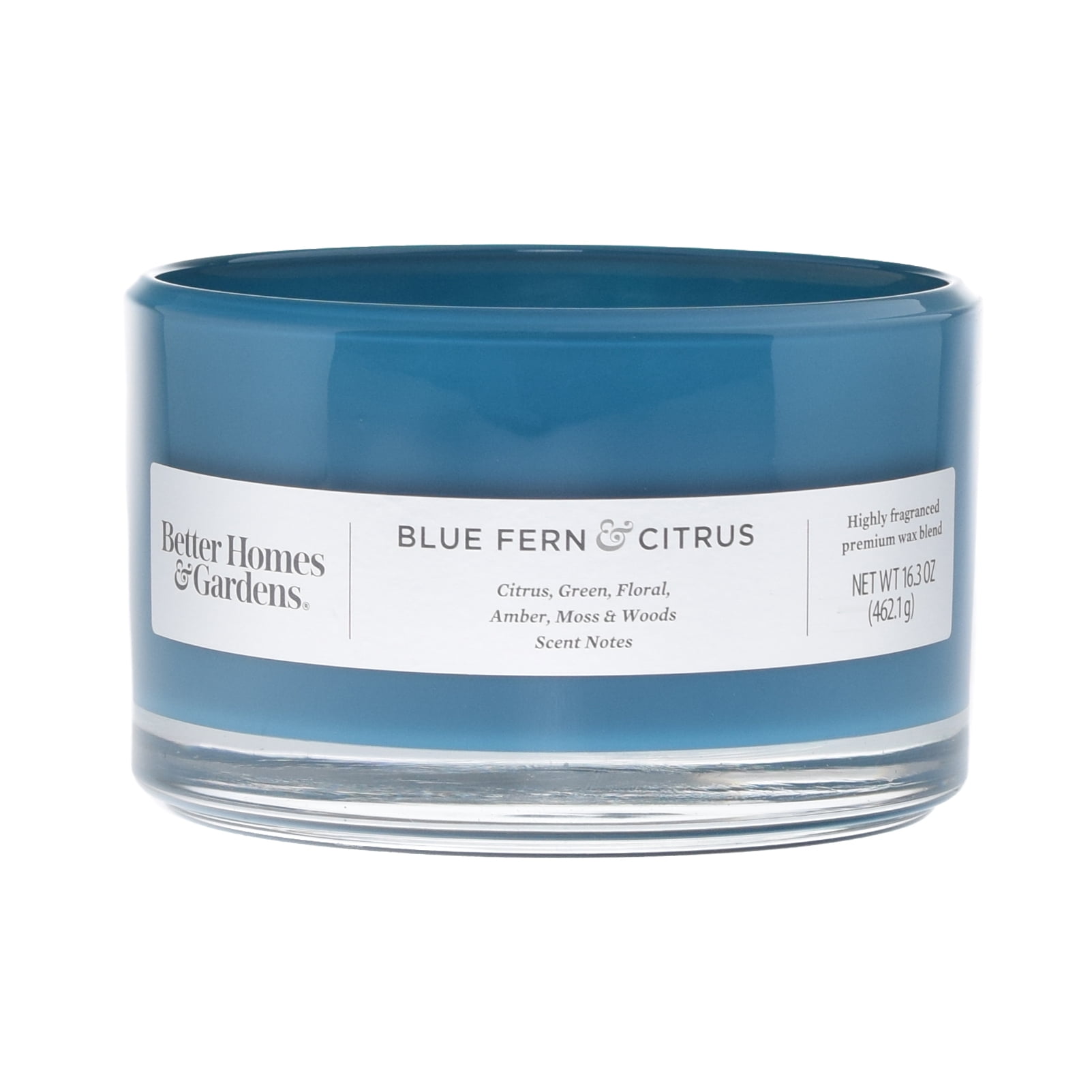 Better Homes & Gardens Blue Fern and Citrus 3-Wick Candle - 16oz ...