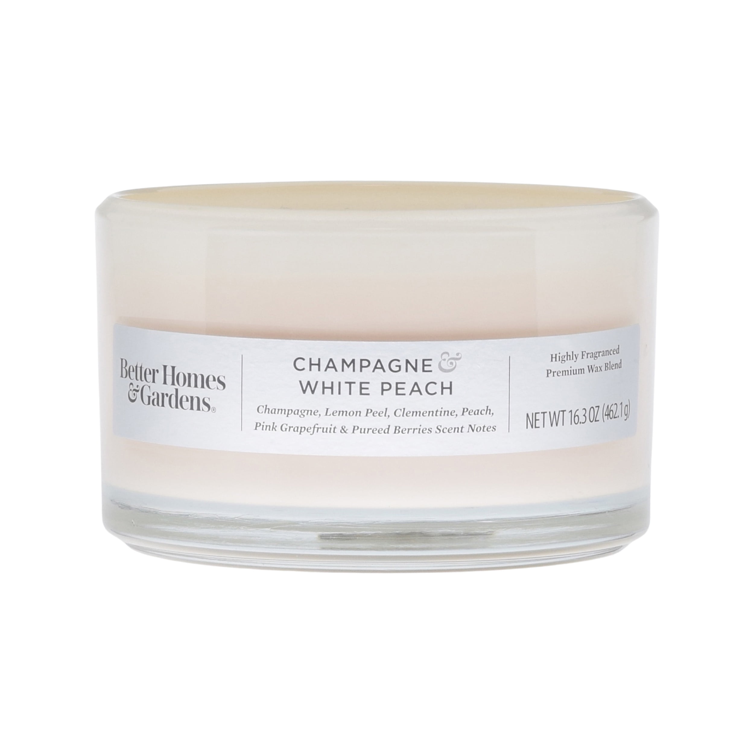 Champagne & White Peach 3-Wick Candle 16oz - Walmart.com