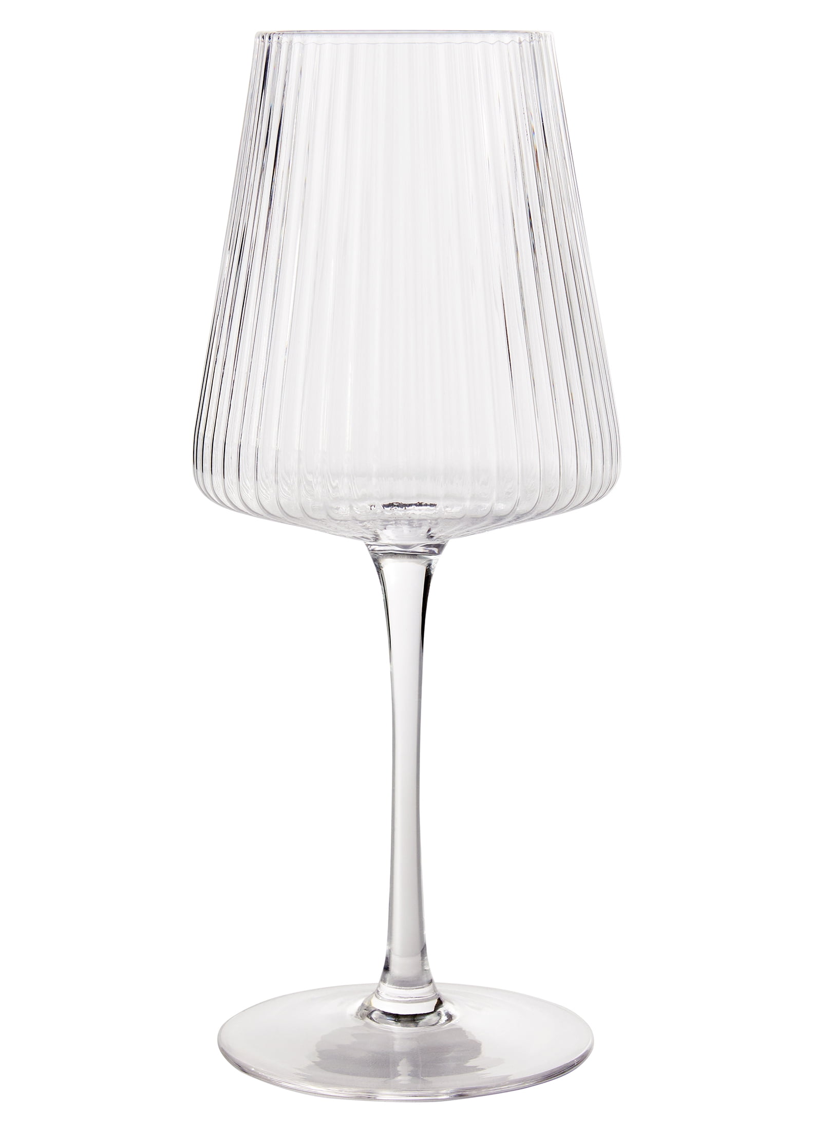 Better Homes & Gardens Glass 17 oz Ribbed Wine Glass, Clear, Dishwasher ...