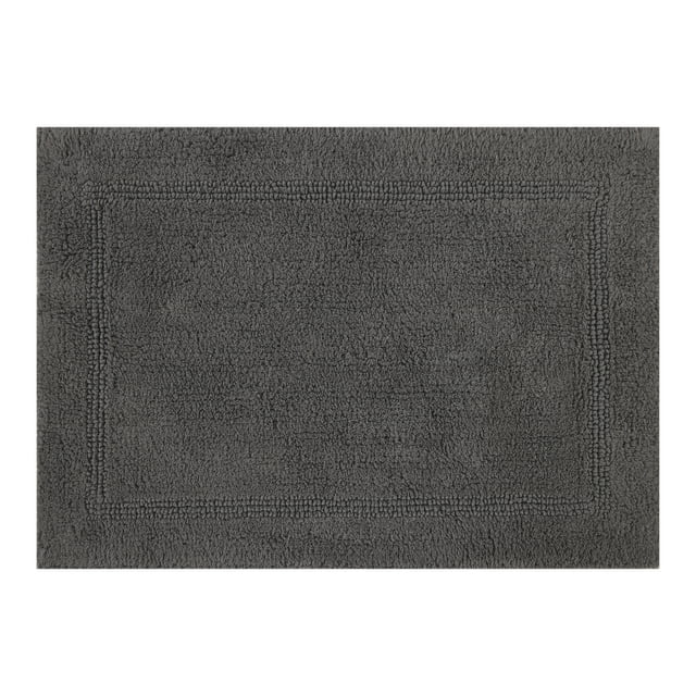 Better Homes & Gardens Cotton Reversible Bath Rug, Grey Flannel, 17" x ...