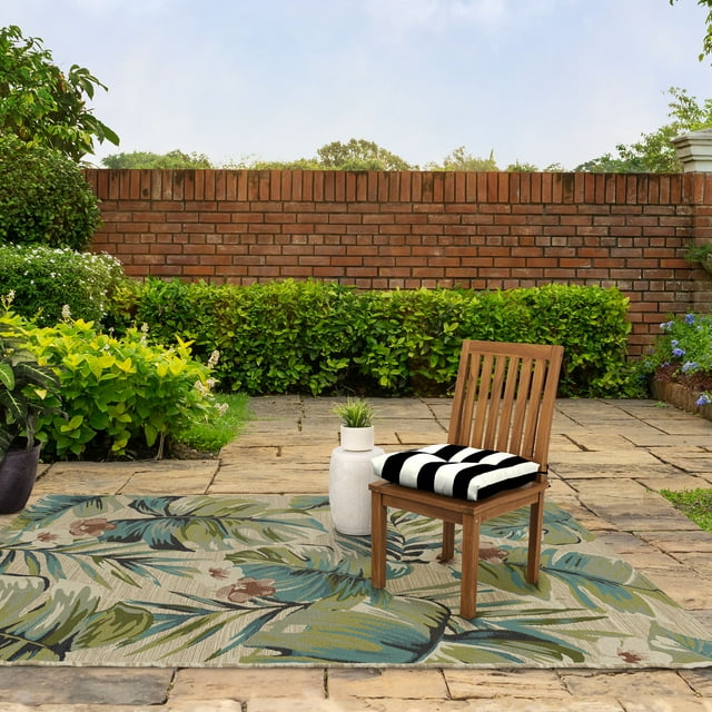 Better Homes & Gardens 18" L x 19" W Black White Stripe Rectangle ...