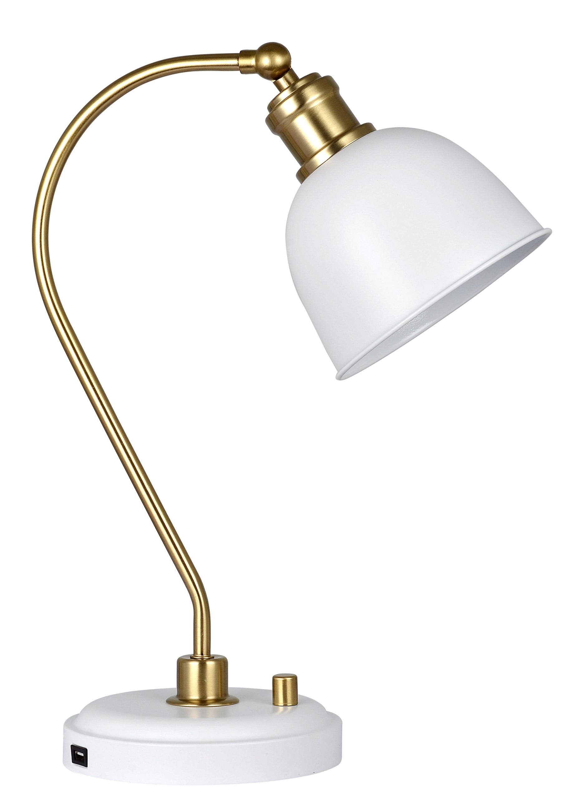 Better Homes & Gardens 18" White and Gold Desk Lamp, Modern Design ...