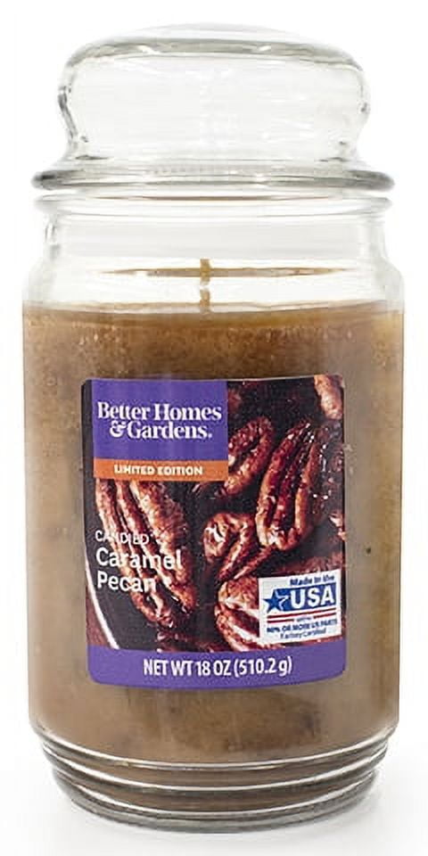 Better Homes & Gardens 18oz Candied Caramel Pecan Scented Single-Wick ...
