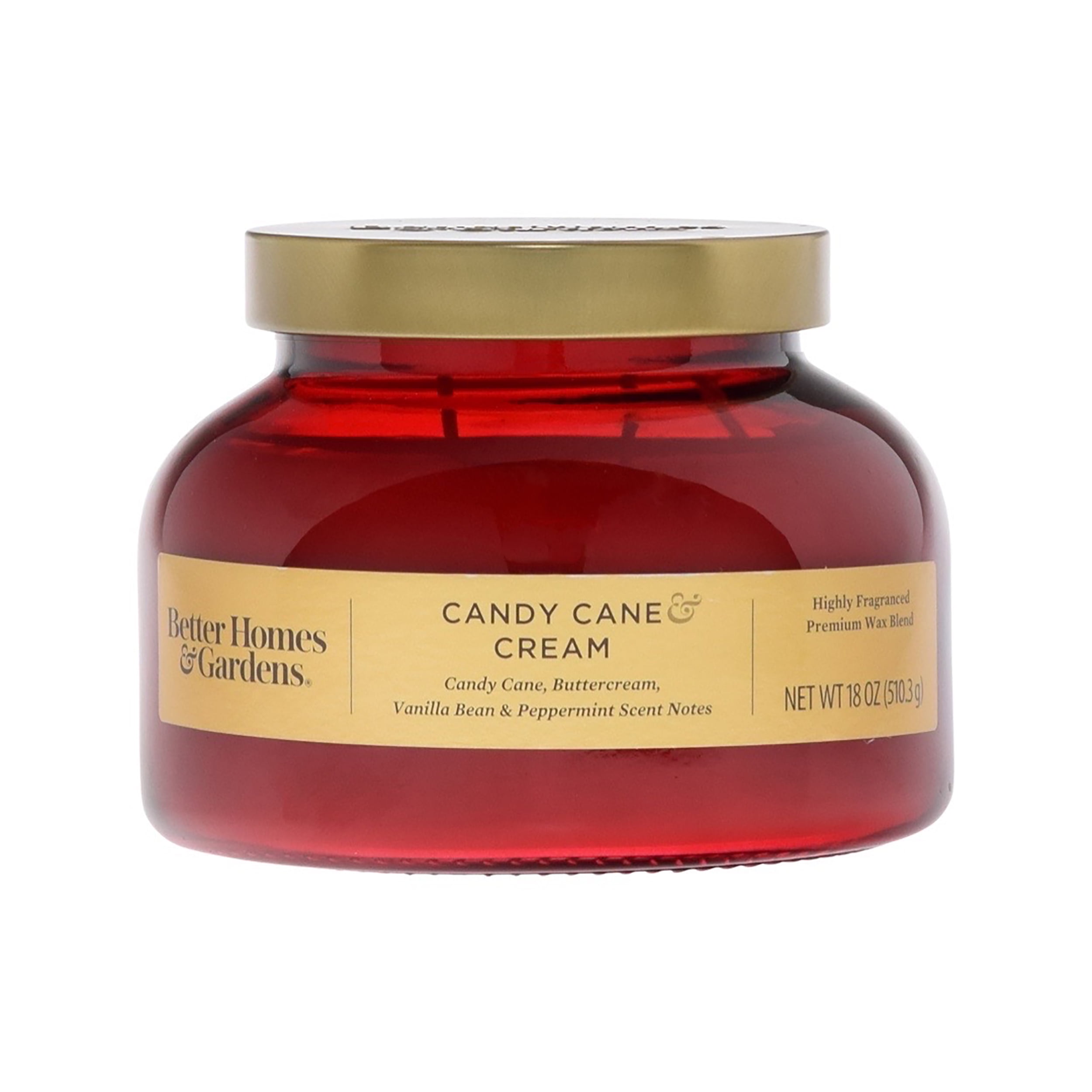 Better Homes & Gardens 18oz Candy Cane & Cream Scented 2-Wick Shiny ...