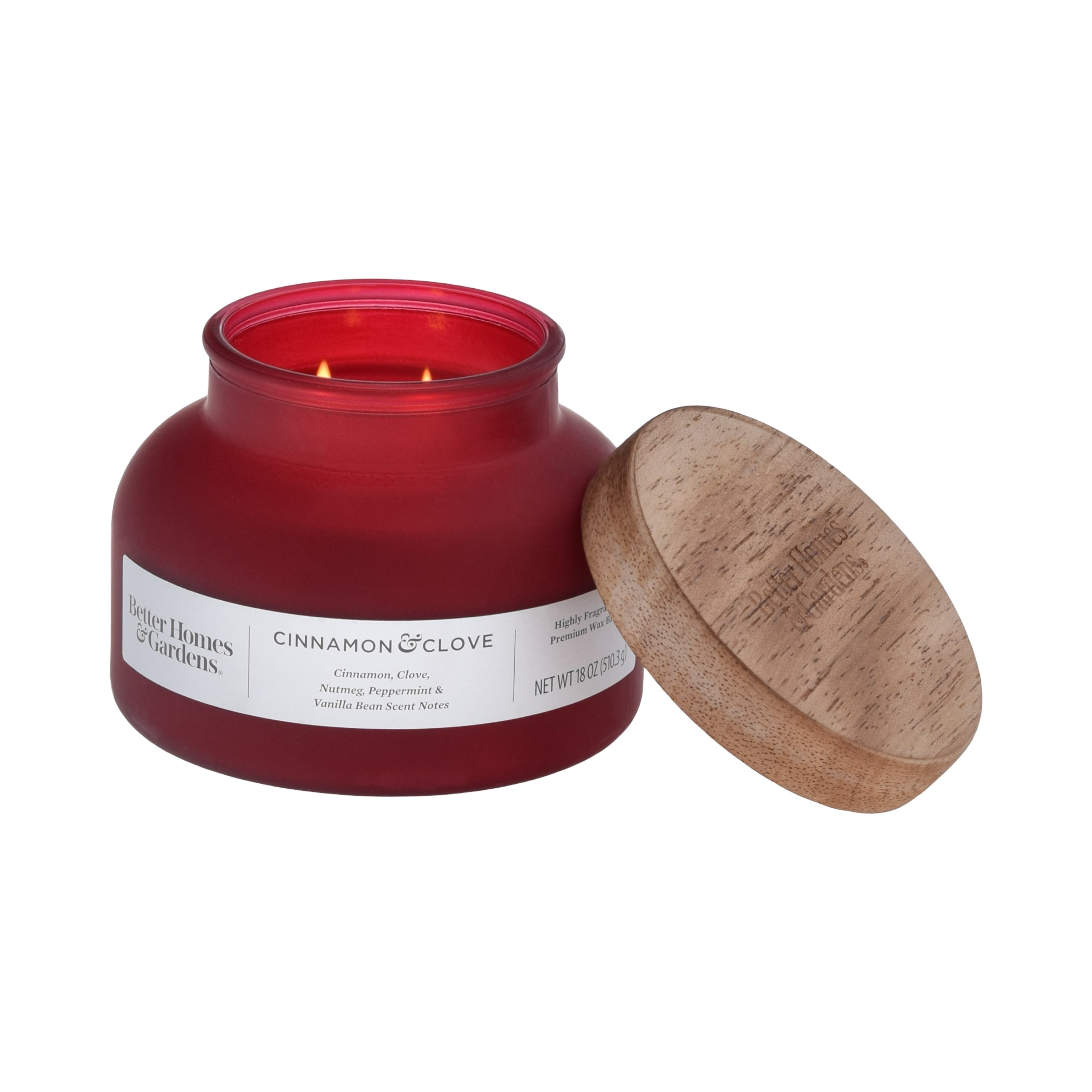 Better Homes & Gardens Cinnamon Clove Scented 2-Wick 18oz Frosted Bell ...