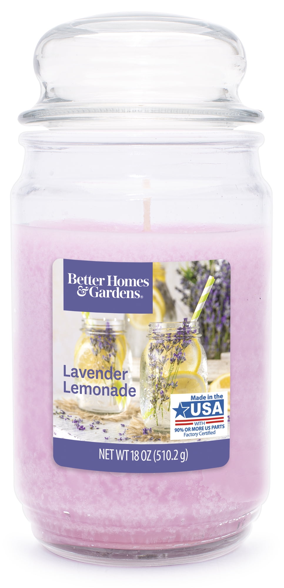 Better Homes & Gardens Lavender Lemonade Scented Single-Wick Jar Candle ...