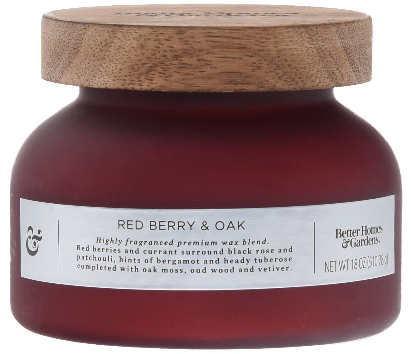 Better Homes & Gardens 18oz Red Berry & Oak Scented 2-wick Bell Jar ...
