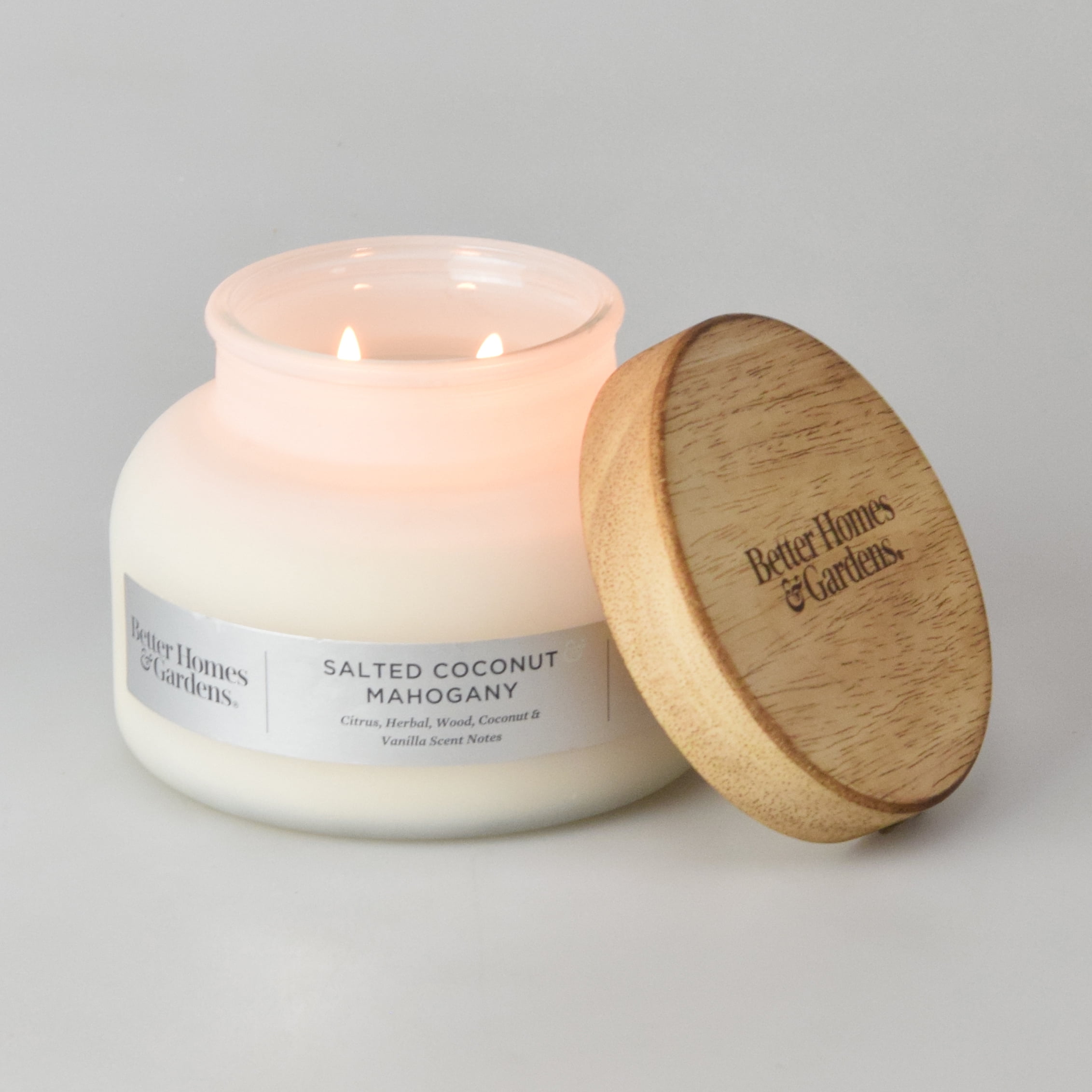 Better Homes & Gardens 18oz Salted Coconut & Mahogany Scented 2-Wick ...