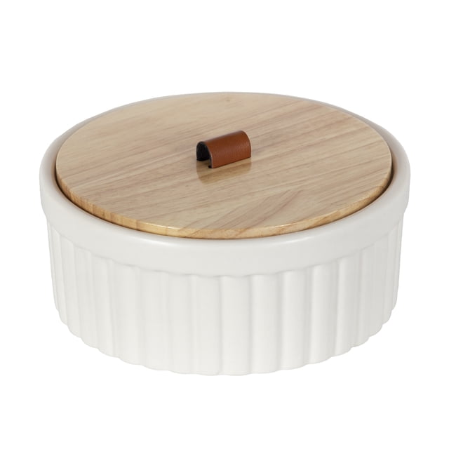 Better Homes & Gardens 2.5" x 6.18" Ribbed off-White/Cream Ceramic ...