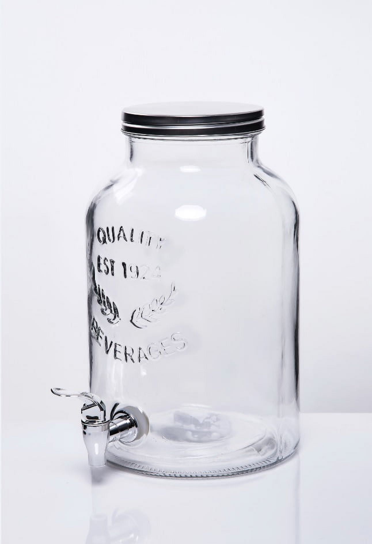 Better Homes & Gardens 2 Gallon Rectangular Glass Beverage Dispenser ...