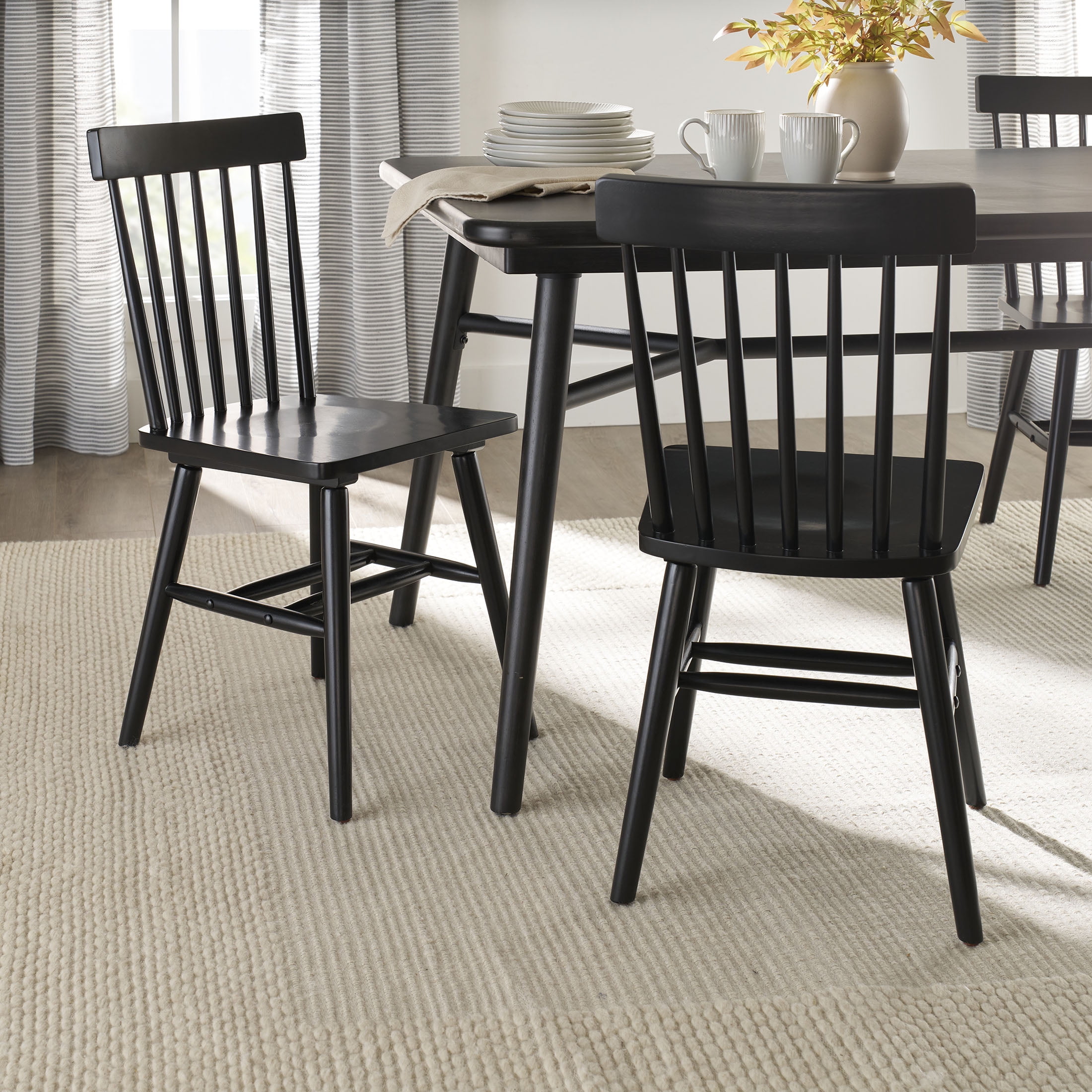 Better Homes & Gardens 2-Pack Indoor Black Gerald Dining Chairs ...