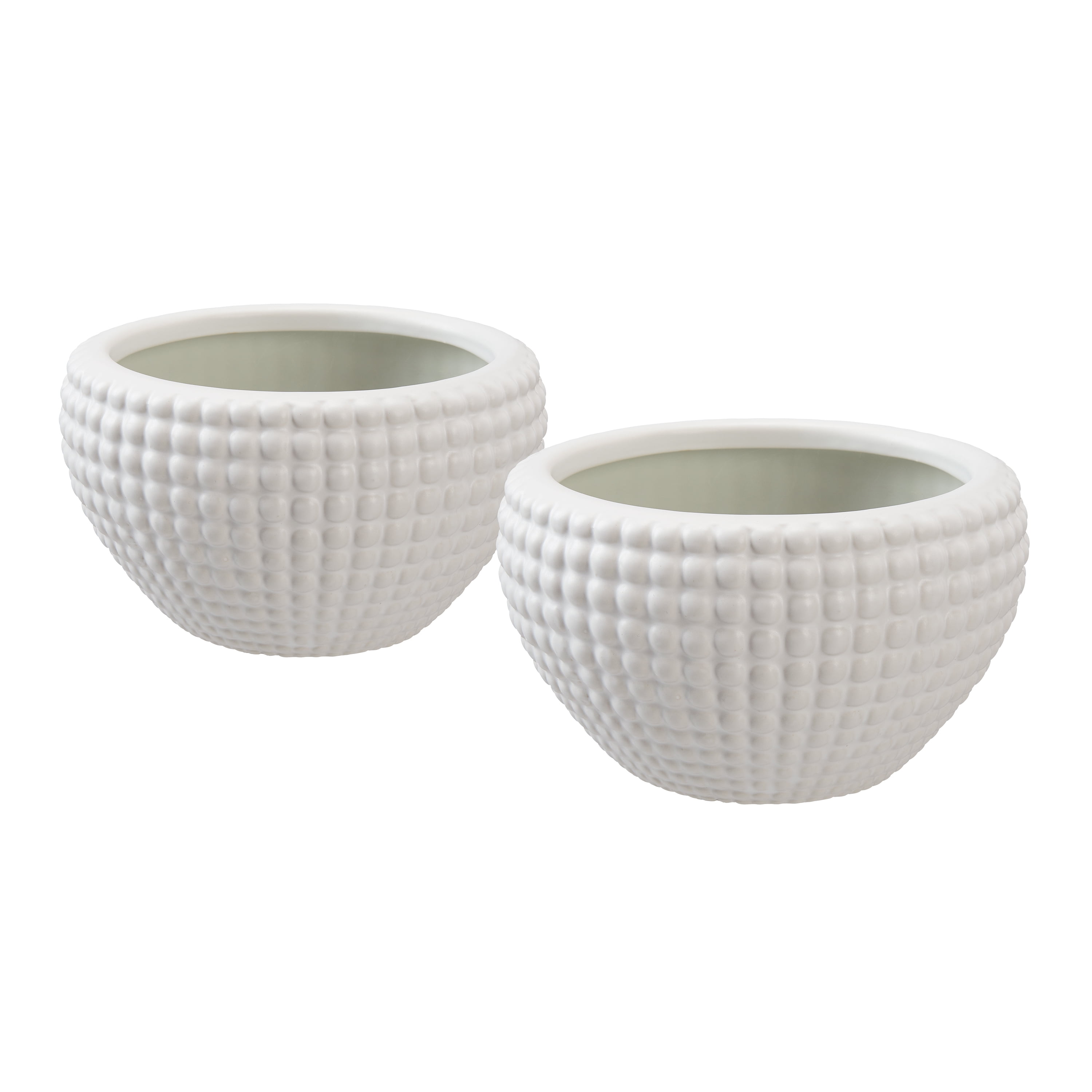 Better Homes & Gardens 2-Pack Indyra Round Ceramic Planters, 6 ...