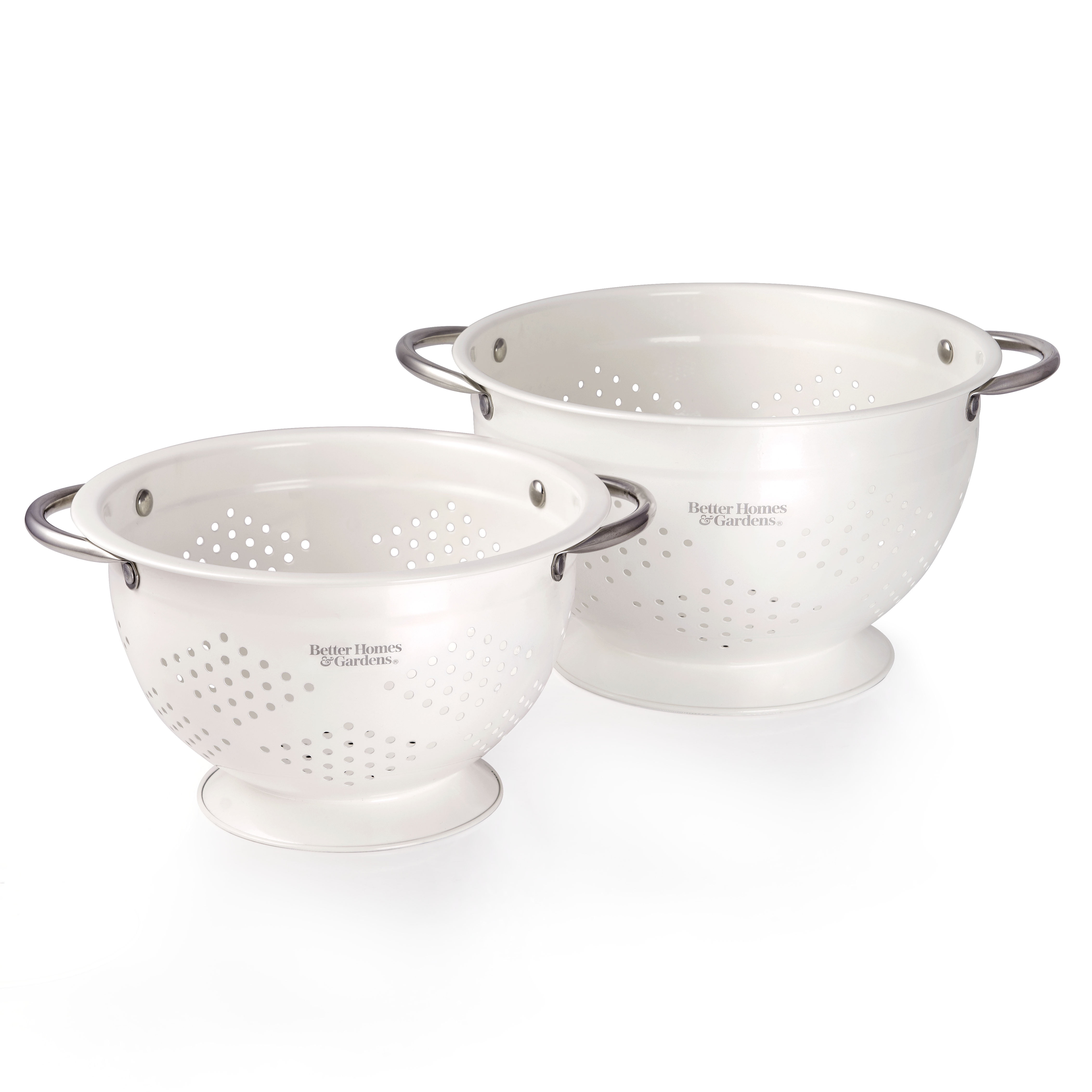 2 Piece Colander Set - Stainless Steel - 3 Qt & 5 Qt Capacity - Walmart.com
