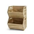 Better Homes & Gardens Adult Natural Wood Stacking Storage Bin Set 2 ...