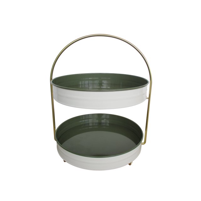 Better Homes & Gardens 2-Tone 2-Tier Serving Tray Stand - Green ...
