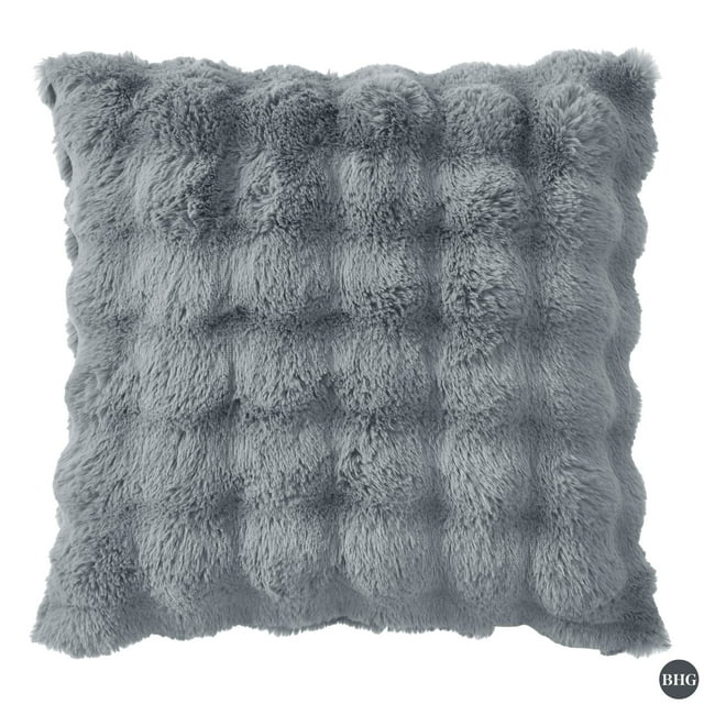 Better Homes & Gardens Bubble Faux Fur Pillow - Gray Flannel - Walmart.com